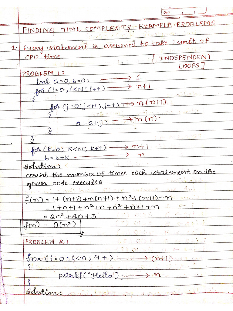 Problems On Time Complexity | PDF