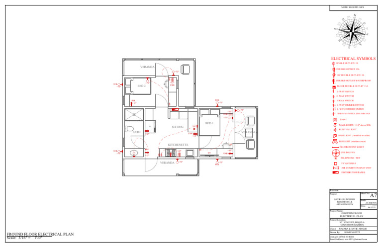 A7 Ground Floor Electrical Plan | PDF | Equipment | Components