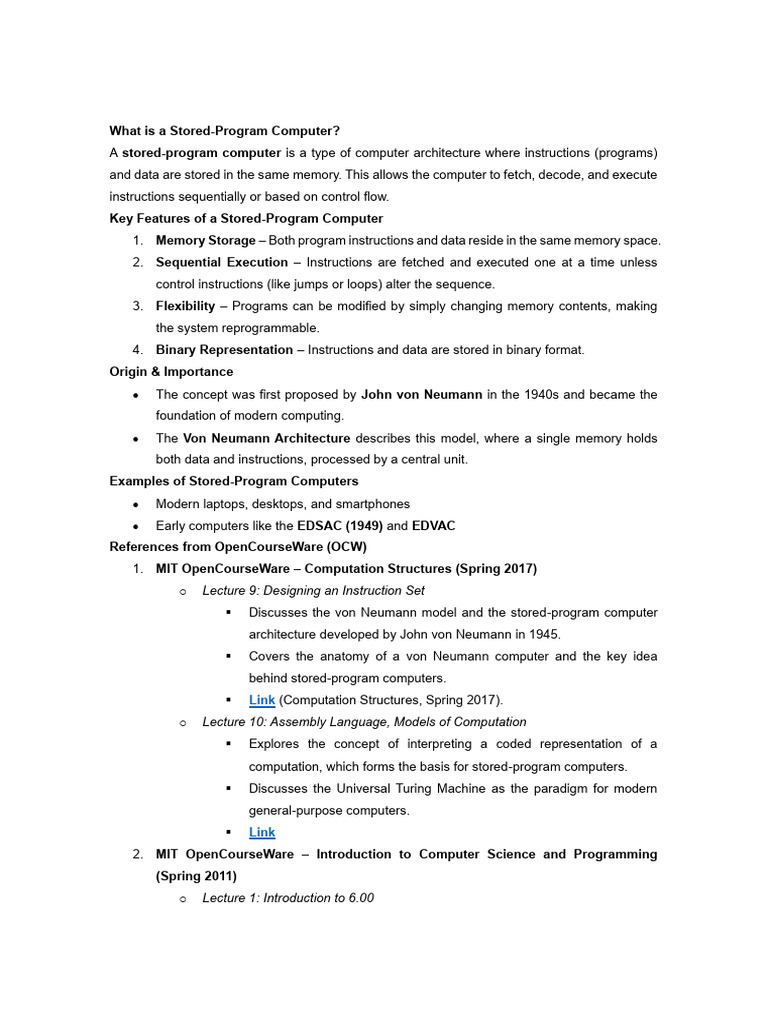 What is a Stored | PDF | Central Processing Unit | Computer Program