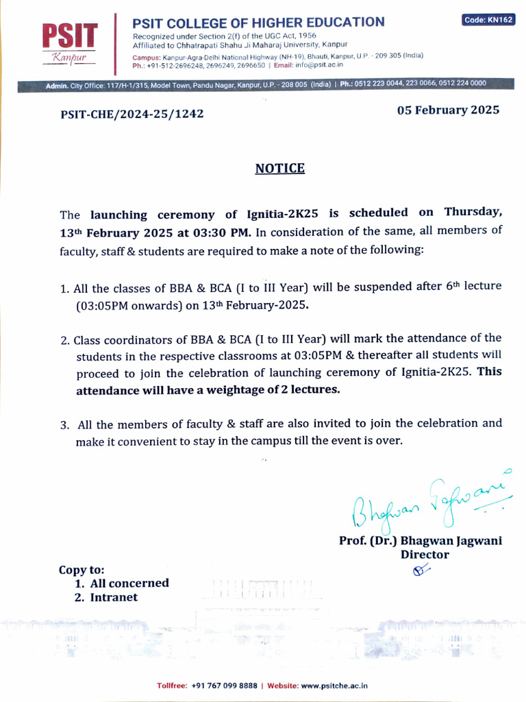 Important Guidelines Pertaining to Launching Ceremony of Ignitia-2K25-1 (1) | PDF