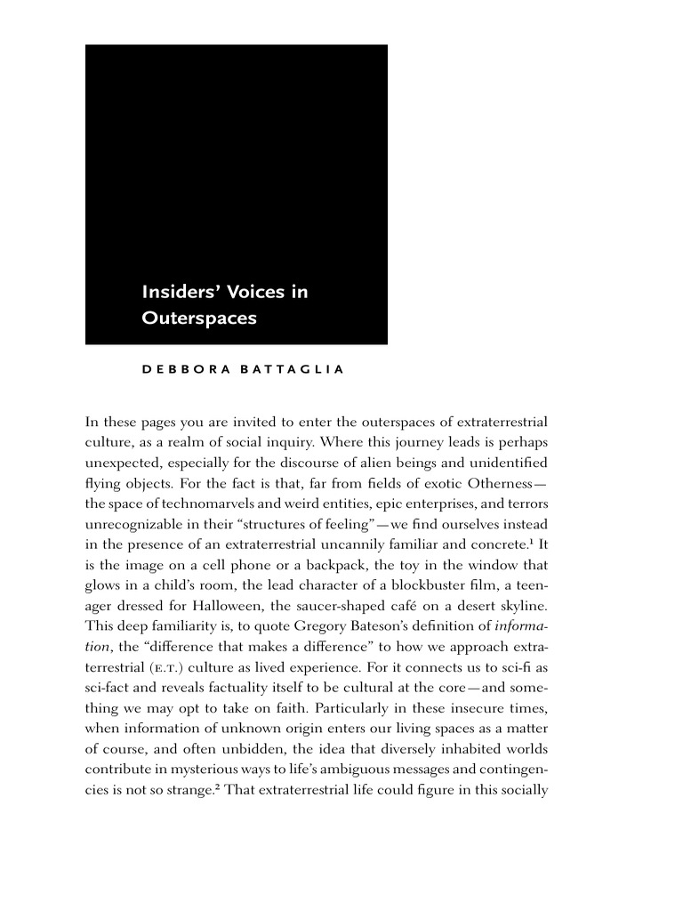 8 E.T. Culture - Anthropology in Outerspaces | PDF | Alien Abduction | Extraterrestrial Life
