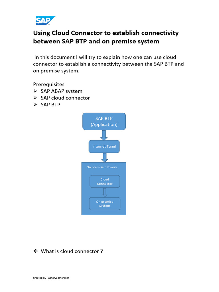 Connectivity between SAP BTP and on premise system | PDF