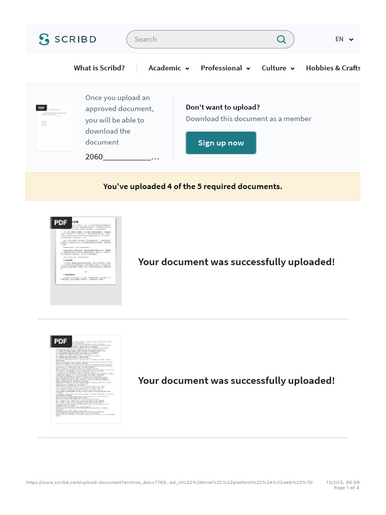 Upload a Document | Scribd | PDF | Scribd | Online Services