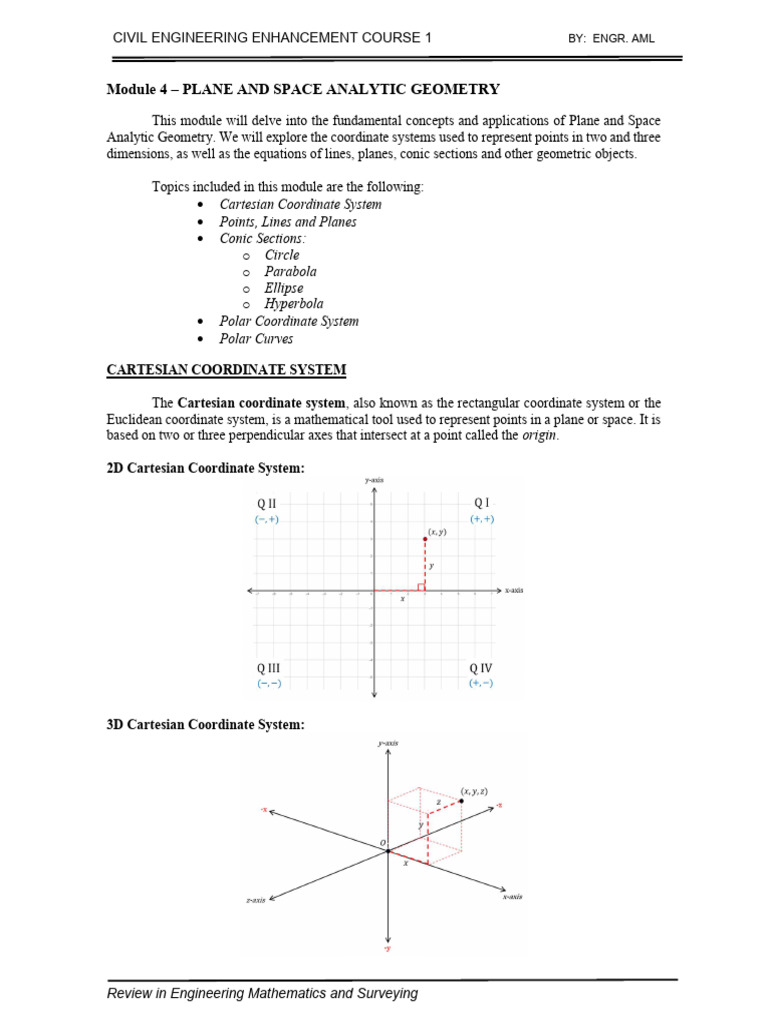 CE-EC-1-Module-4-Analytic-Geometry | PDF | Line (Geometry) | Coordinate ...