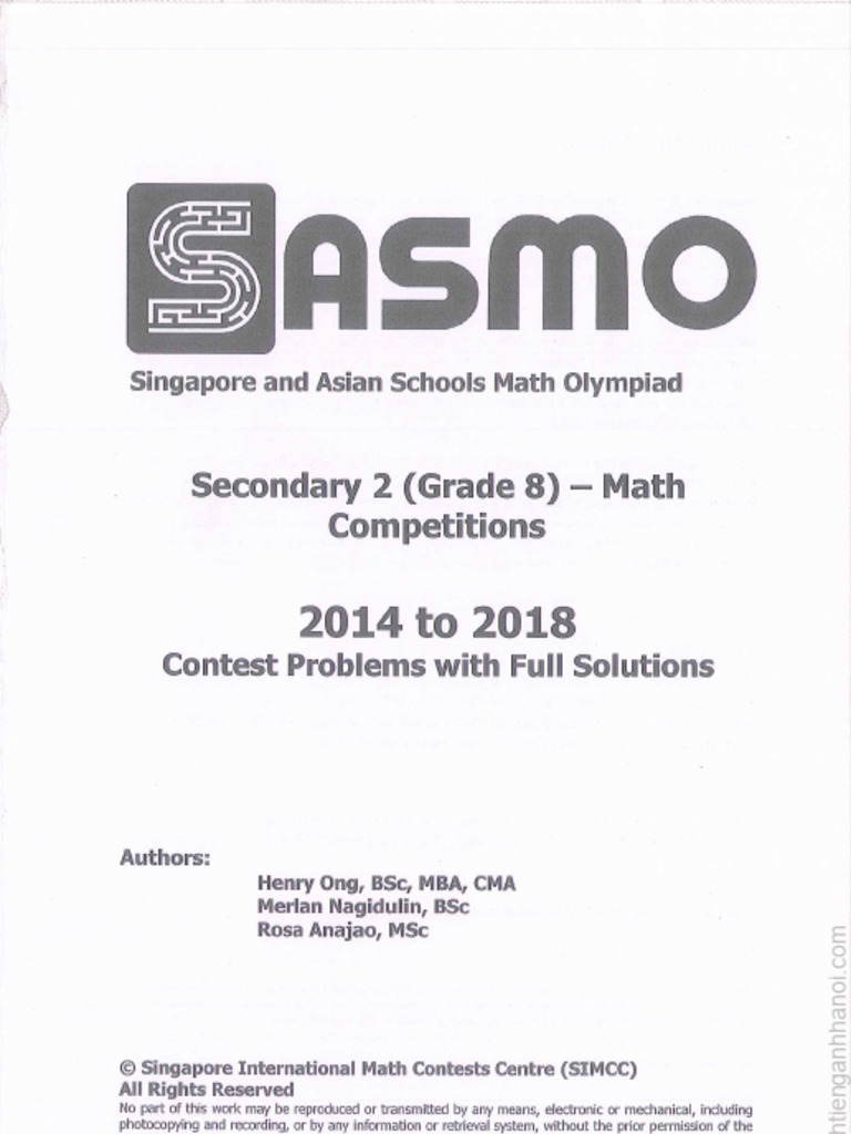 SASMO Primary 8 (Grade 8) GEP Practice 5 Year Series - Part1 | PDF