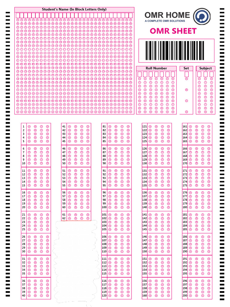200 Question OMR Sheet Template PDF | PDF
