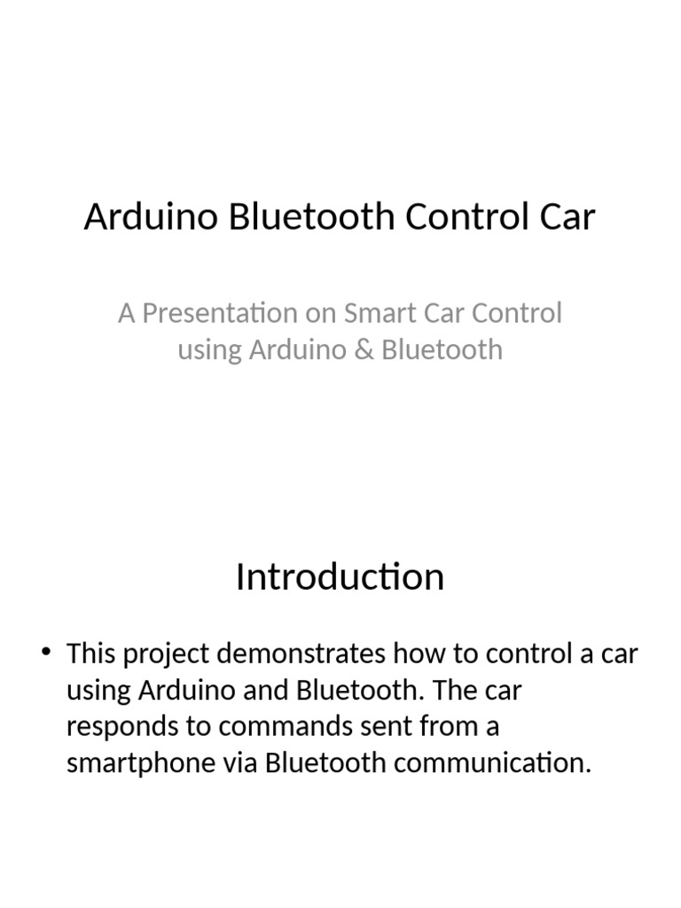 Arduino Bluetooth Car Presentation | PDF