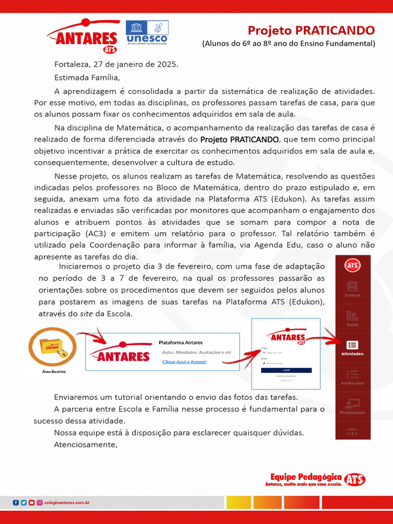 1738011844932_2025 - Comunicado (Projeto Praticando 6º ao 8º ano)- Amplas + SD + BF - 27-01 | PDF