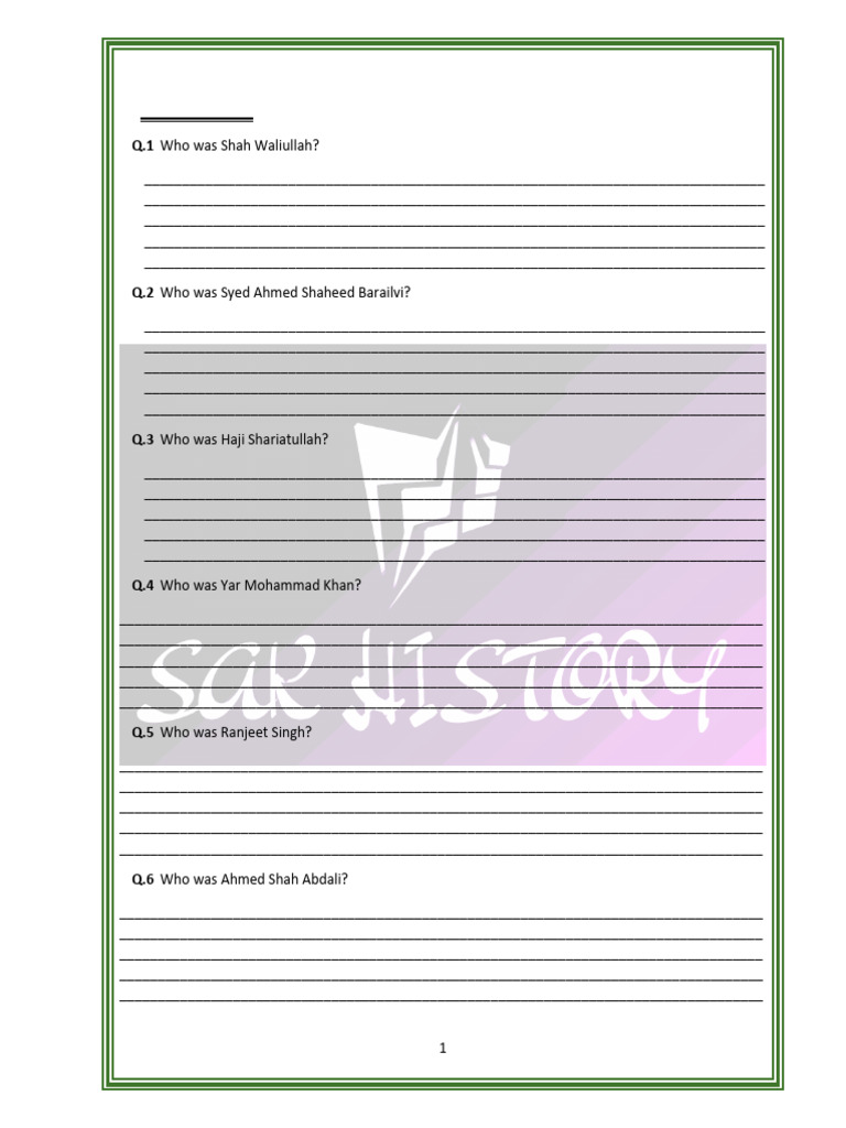 4 Marks Question Booklet | PDF | Indian Rebellion Of 1857 | Bangladesh ...