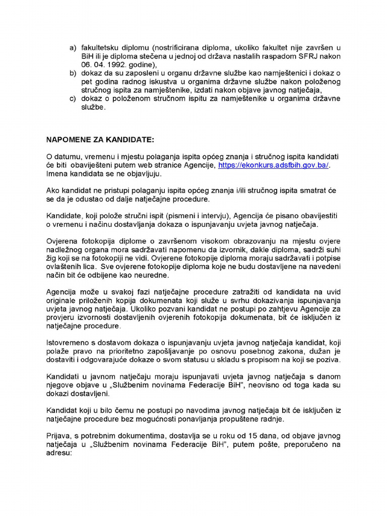 Tekst Javnog Natjecaja - Page - 5 | PDF