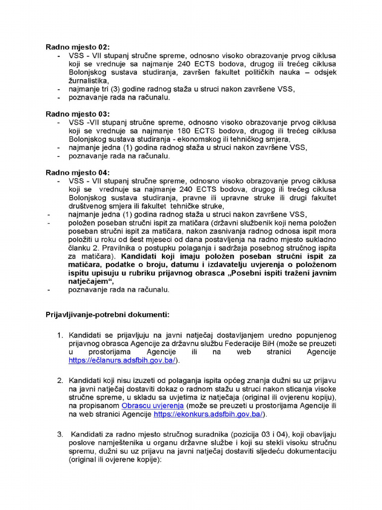 Tekst Javnog Natjecaja - Page - 4 | PDF