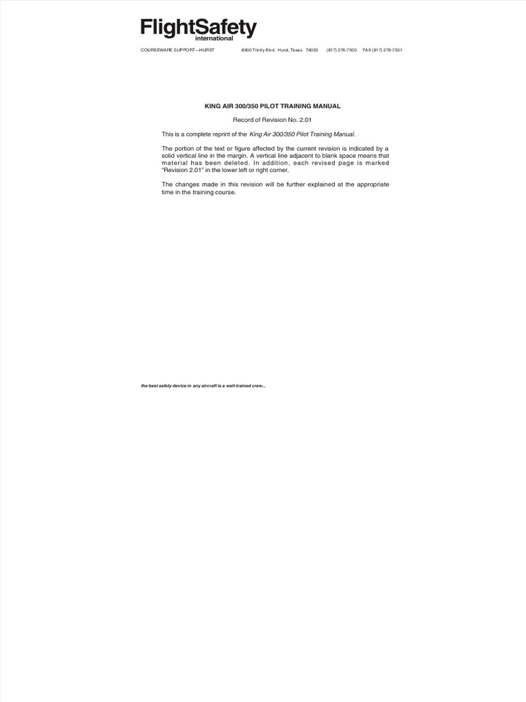 Dokumen.tips Be350 Pilot Training Manual Fs | PDF | Landing Gear | Door