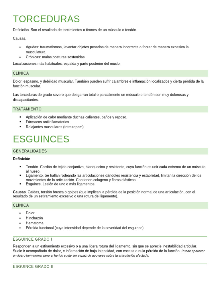 Torceduras y esguinces: causas y tratamientos | PDF | Analgésico | Hueso