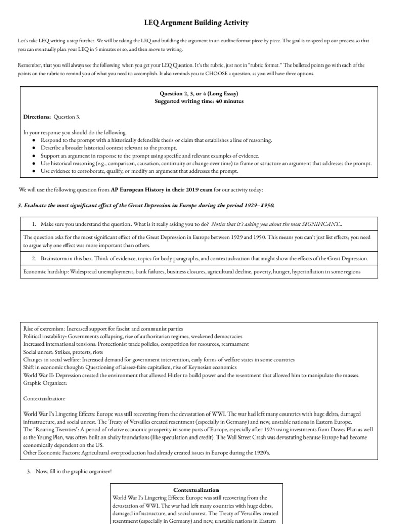 LEQ - Unit - 7 - Argument - Building - Activity | PDF | Weimar Republic ...