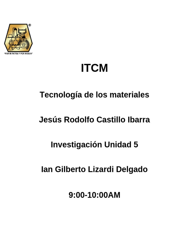 Tarea U5 Tecnologia de los materiales. | PDF