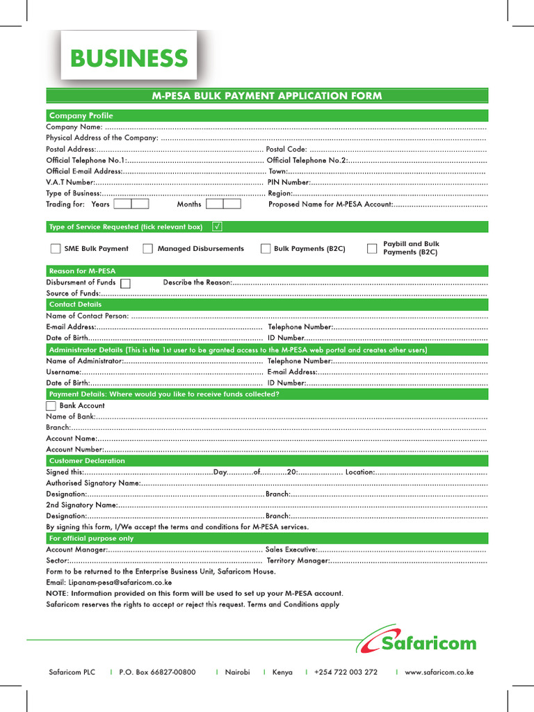 One Account Application Form | PDF