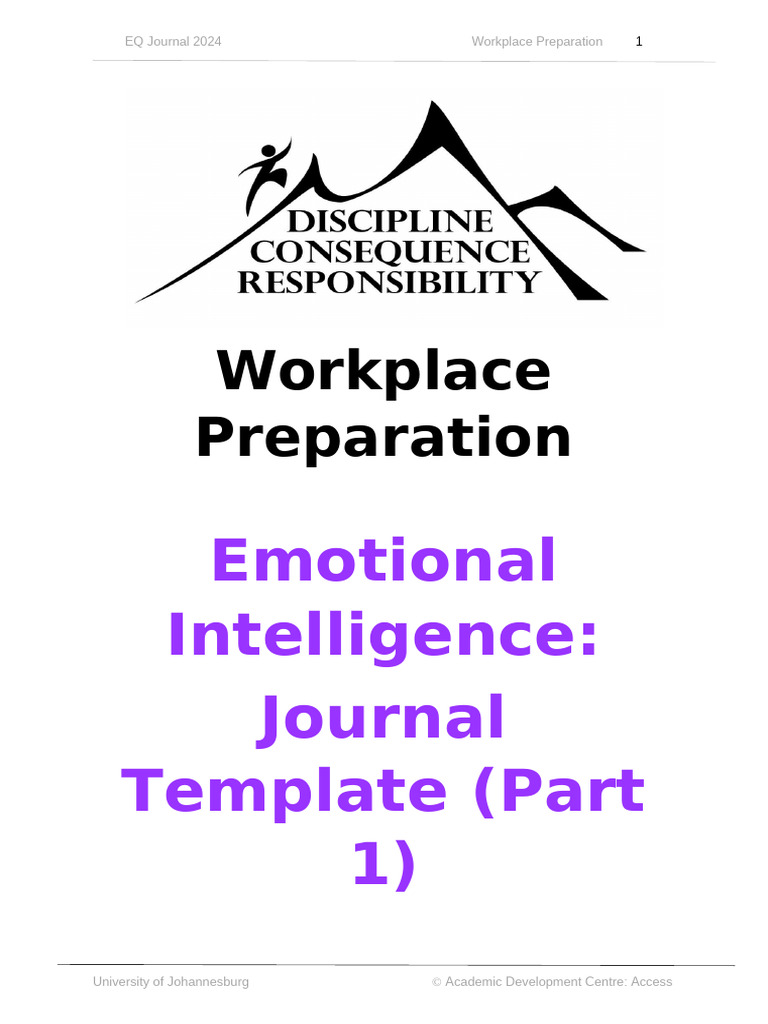 EQ Journal: Emotional Intelligence Template | PDF | Emotions | Thought