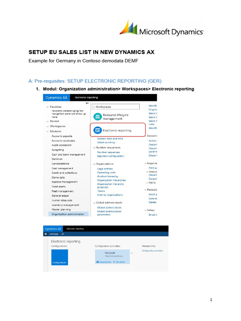 EU Sales List For New Dynamics AX A7 in Contoso Demodata DEMF - Example ...