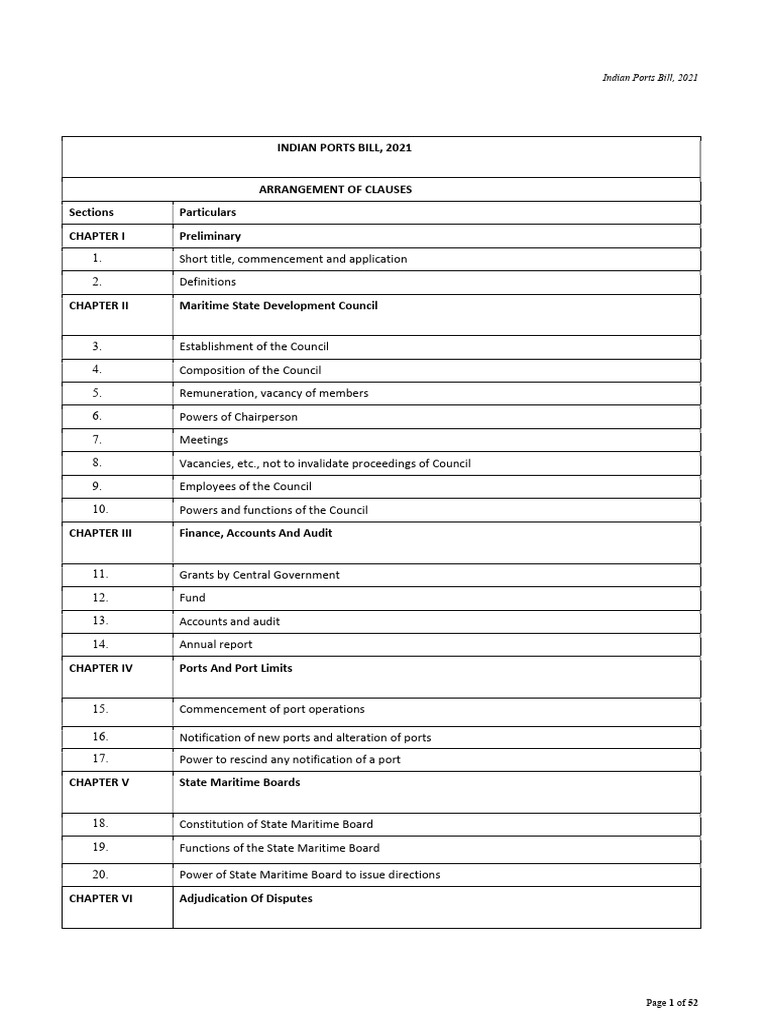 Indian Ports Bill 2021 Overview | PDF | Port | Tribunal