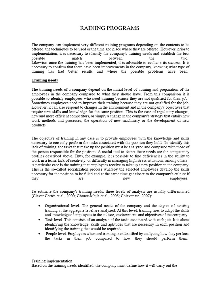 TRAINING_PROGRAMS | PDF | Employment | Learning