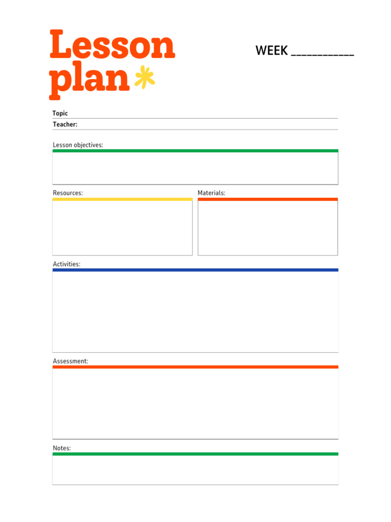 Daily Lesson Plan in Colorful Abstract Style | PDF