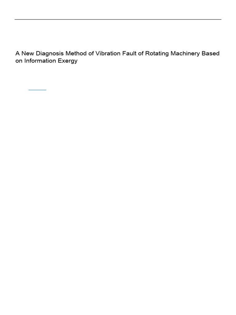 A New Diagnosis Method of Vibration Fault of Rotat | PDF | Entropy | Thermodynamics