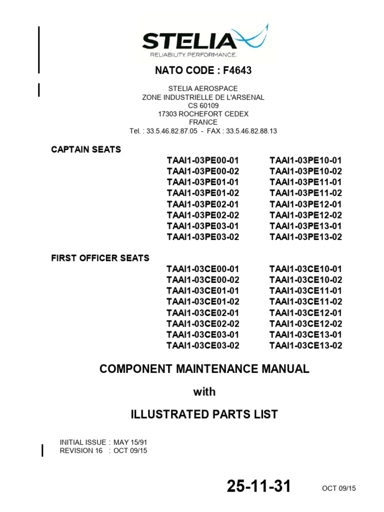 Nato Code: F4643: Component Maintenance Manual With Illustrated Parts ...