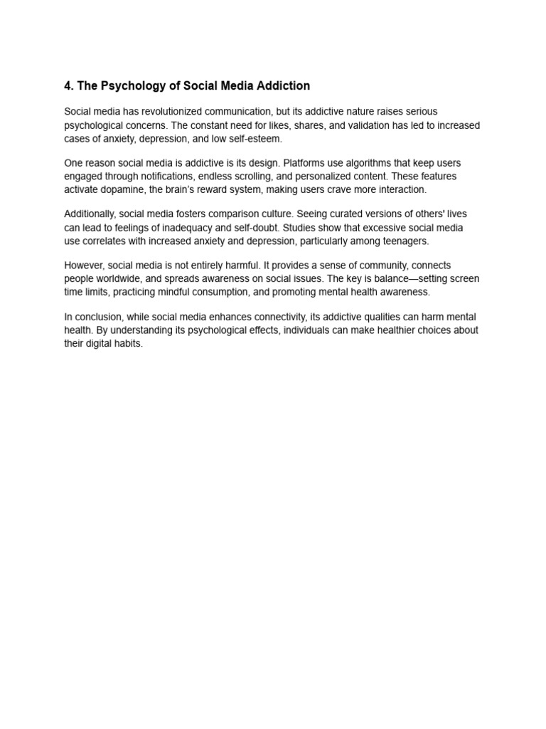 The Psychology of Social Media Addiction | PDF