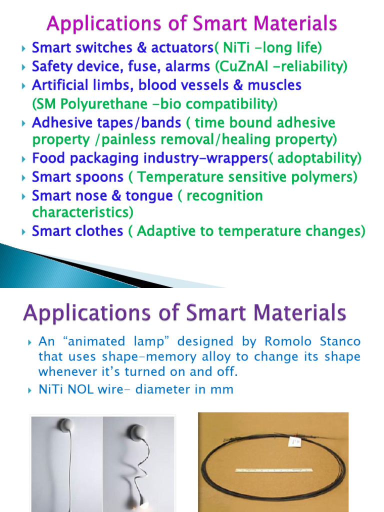 APPLICATIONS of Smart Materials | PDF