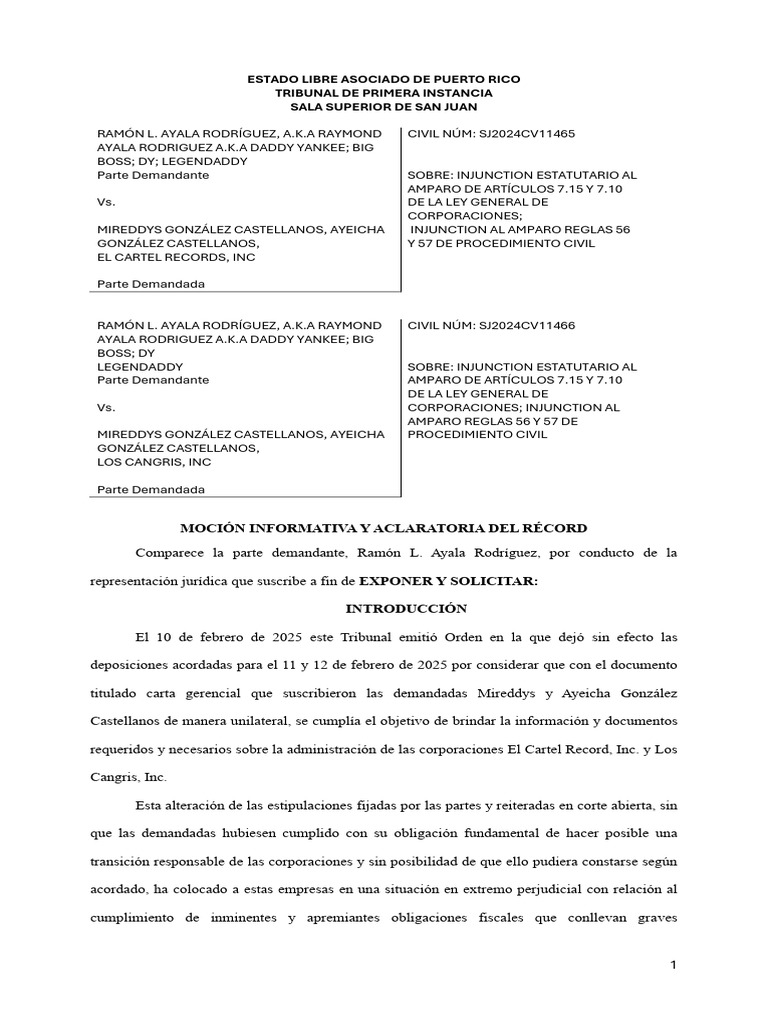 Mocion Informativa y Aclaratoria de Record - Feb 12 | PDF ...