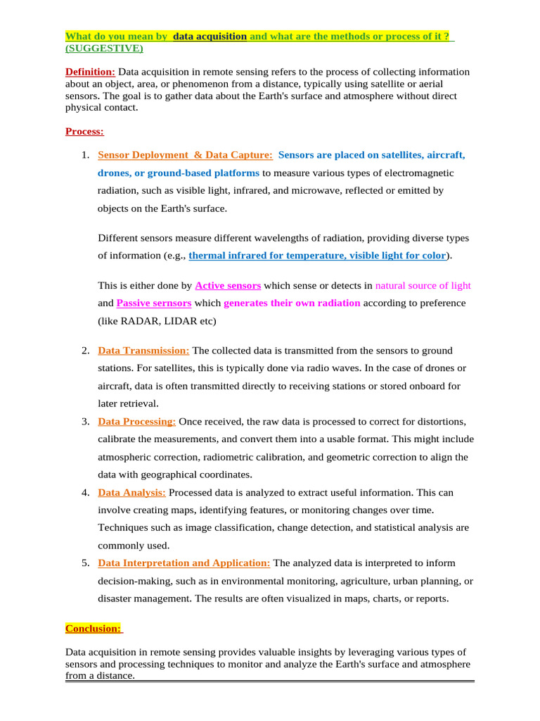 data acquisition | PDF | Remote Sensing | Infrared
