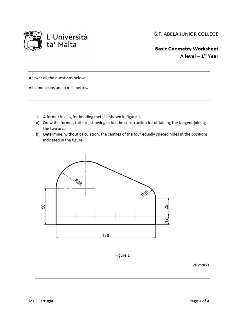 Basic Geometry Worksheet | PDF | Analytic Geometry | Classical Geometry