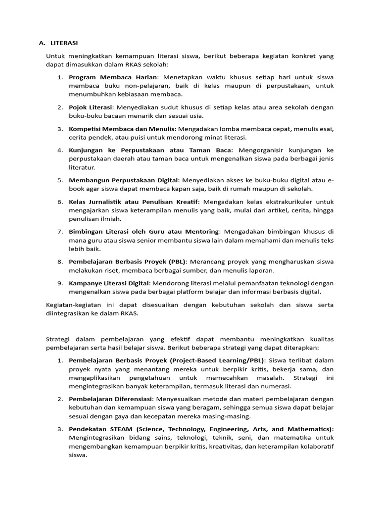 Contoh Kegiatan Konkrit | PDF