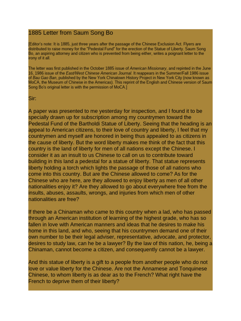 1885 Letter From Saum Song Bo | PDF | Justice | Crime & Violence