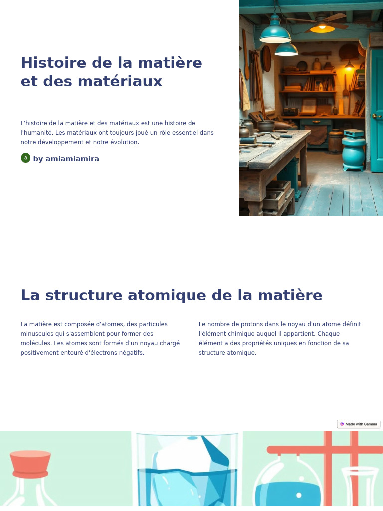 Histoire de La Matiere Et Des Materiaux | PDF | Atomes | Matière