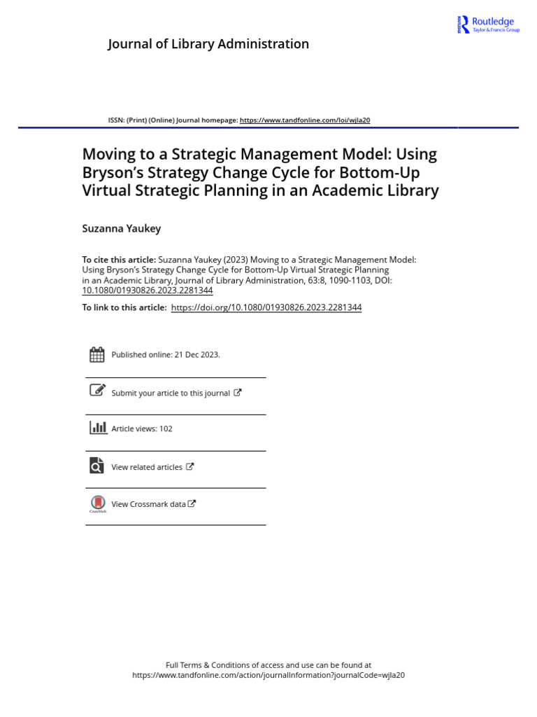 Yaukey_Moving to a strategic management model | PDF | Strategic ...