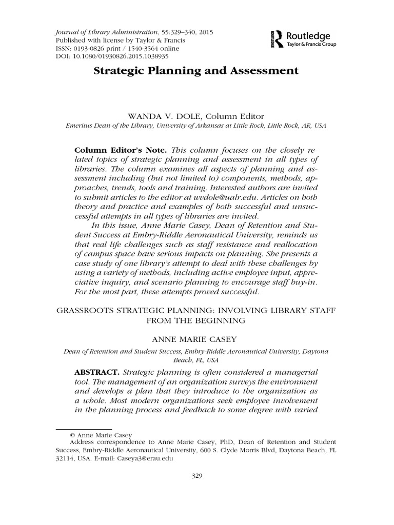 Grassroots Strategic Planning in Libraries | PDF | Libraries ...