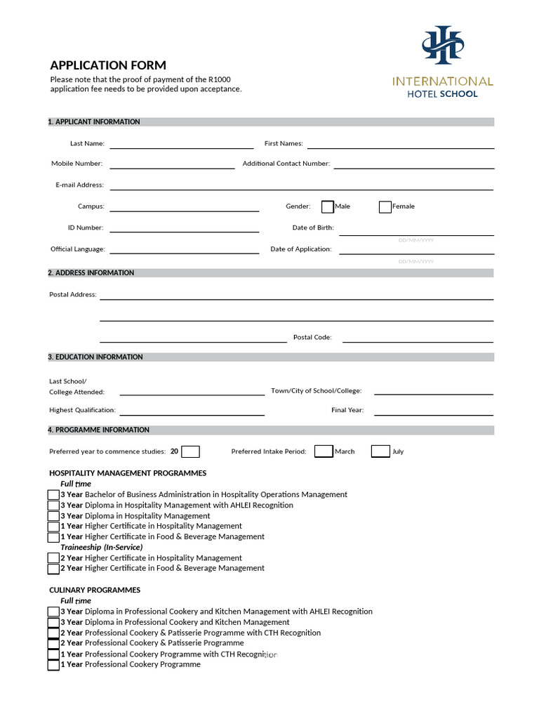 IHS Application Form 2025 | PDF