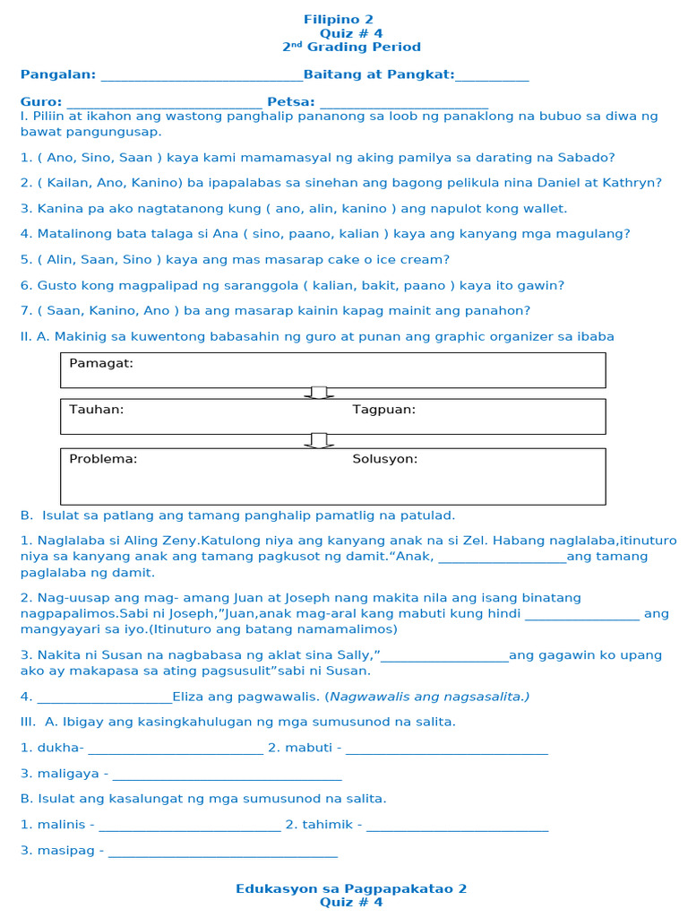 Quiz 4 Second Grading | PDF