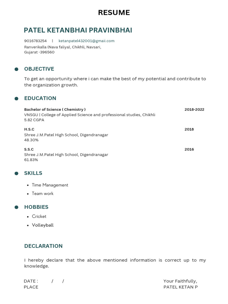 Ketan Patel Resume | PDF