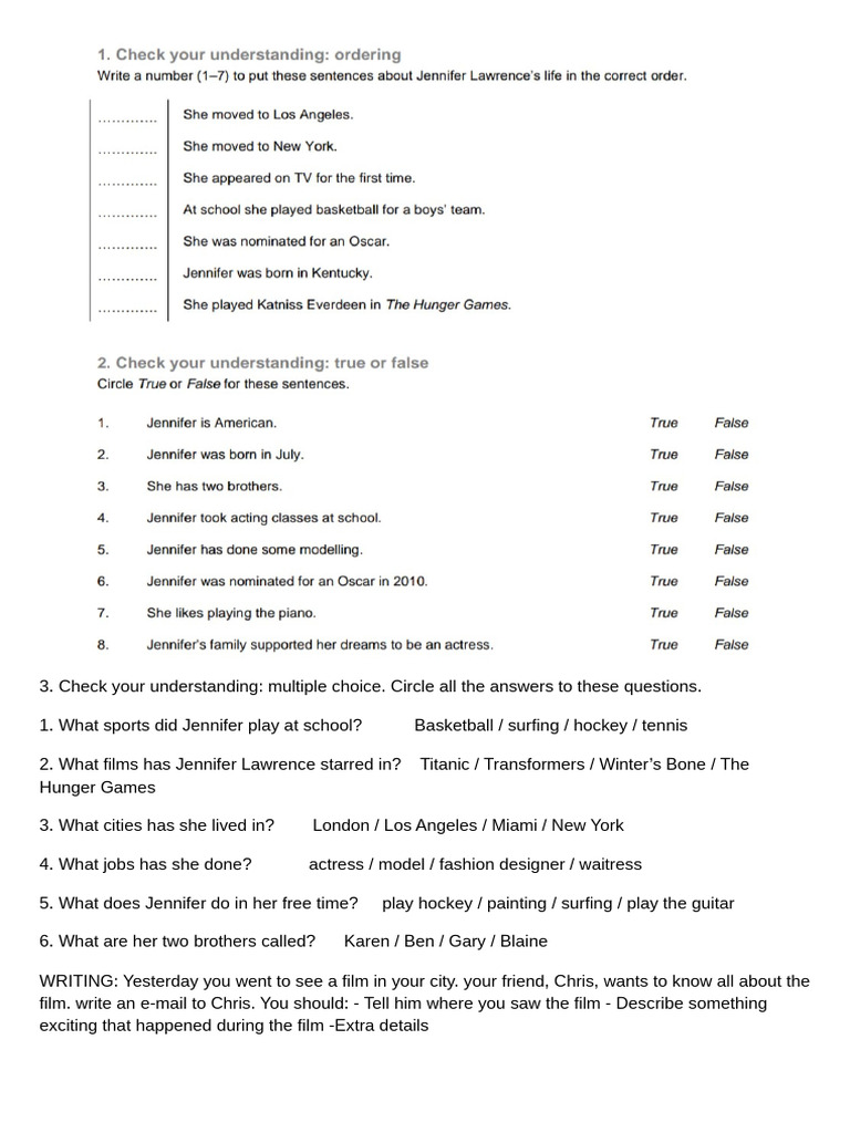 Check Your Understanding Multiple Choice. Circle All The Answers To These Questions. | PDF