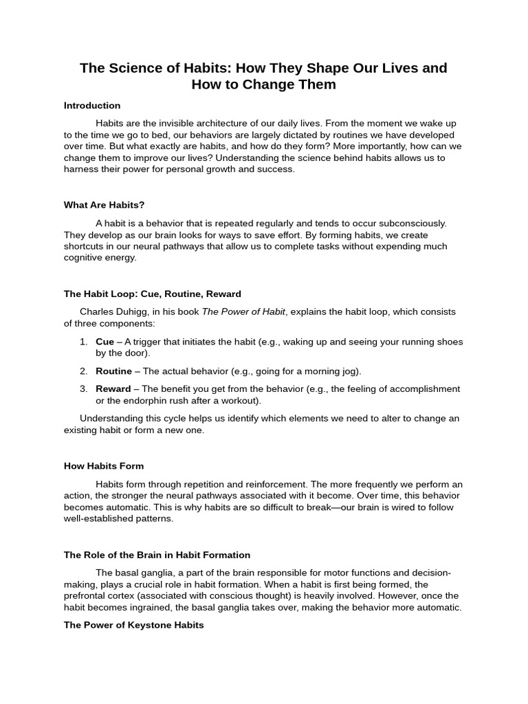 The Science of Habits How They Shape Our Lives and How To Change Them ...