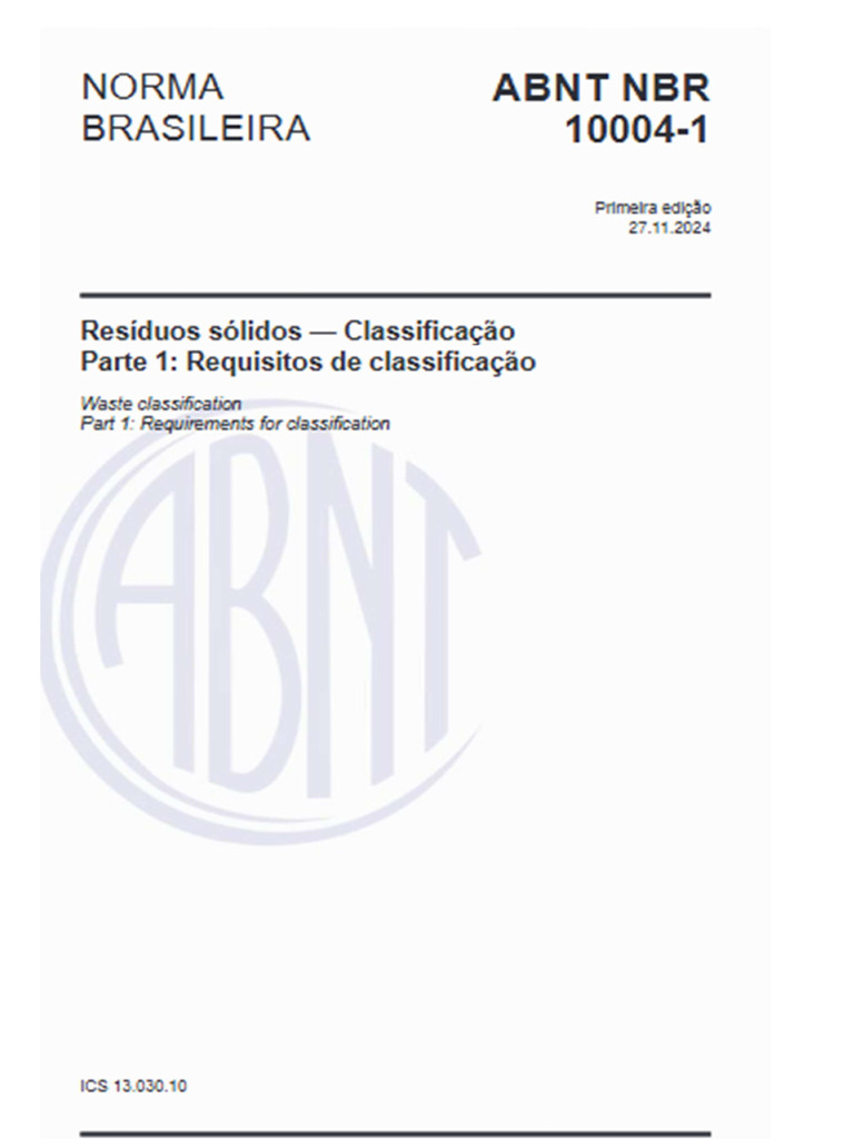 Abnt NBR 10004-2024 | PDF