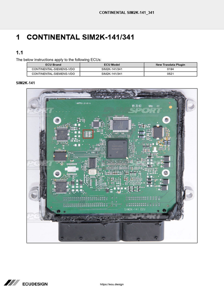Continental Sim2k 341 | PDF