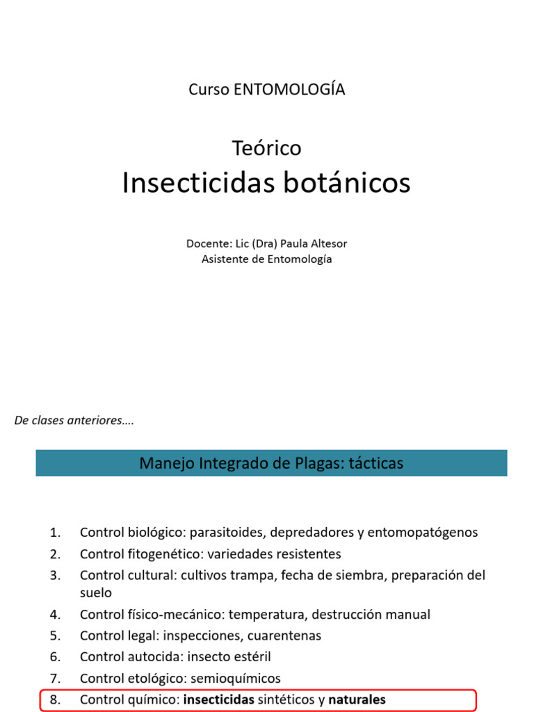 Historia de Insecticidas Botánicos | PDF | Insecticida | Ddt