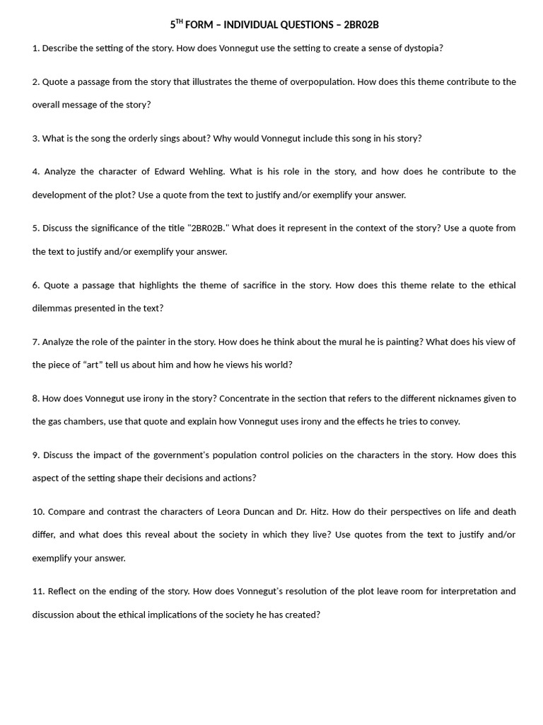 2BR02B Individual Questions | PDF