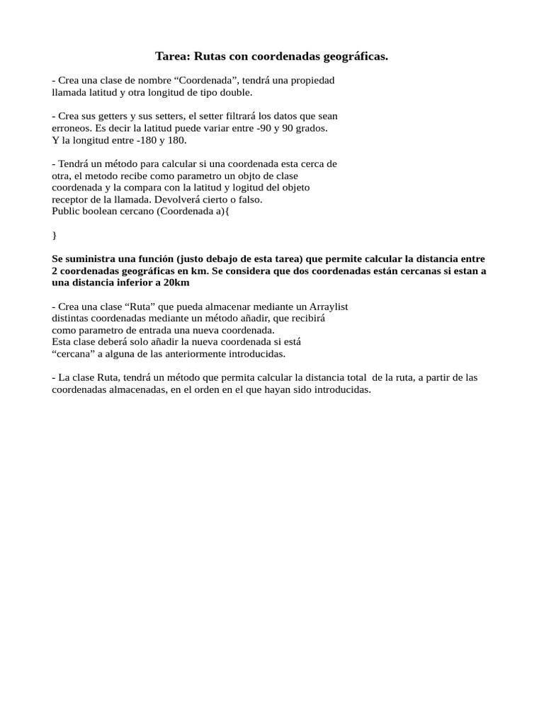 Tarea Coordenadas Array List | PDF