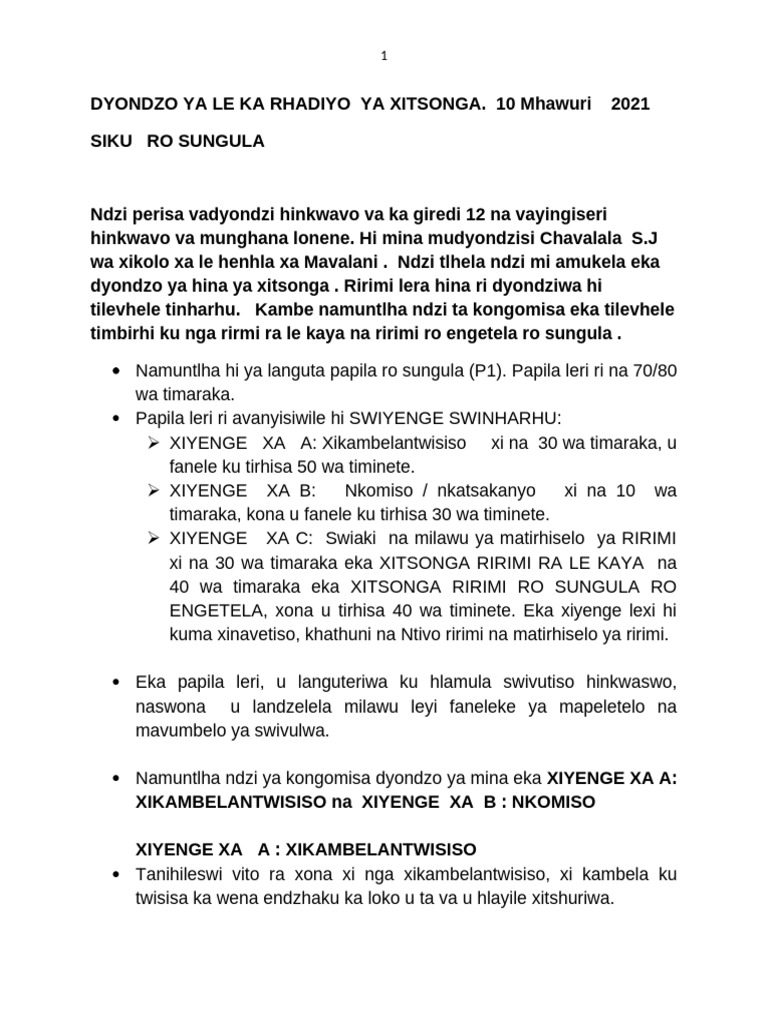 Dyondzo Ya Ka Rhadiyo MLFM | PDF