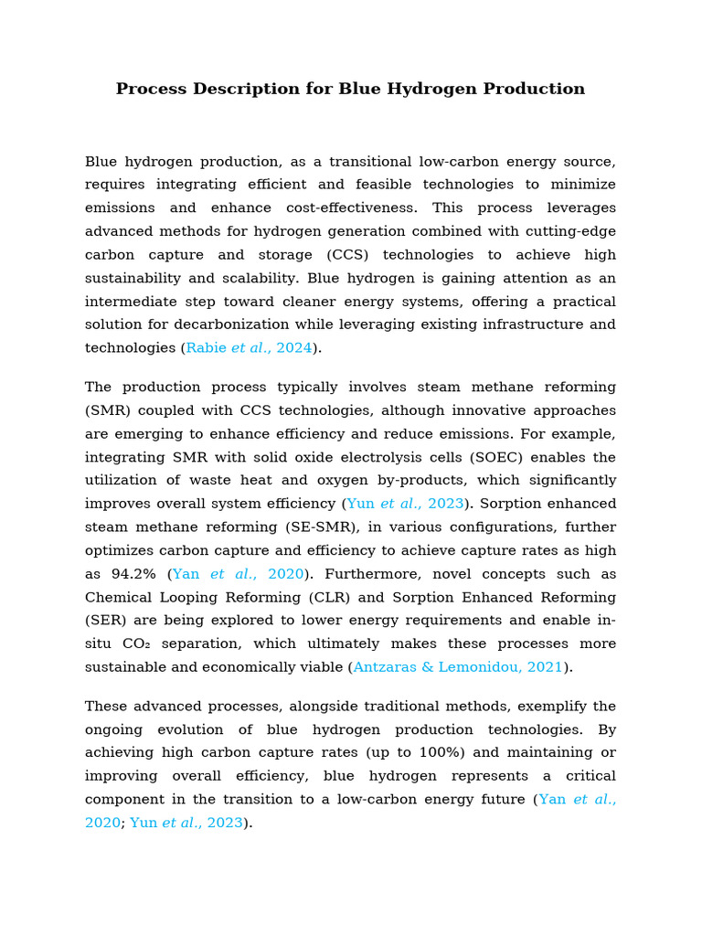 Blue Hydrogen Production Process Overview | PDF | Hydrogen | Carbon Dioxide