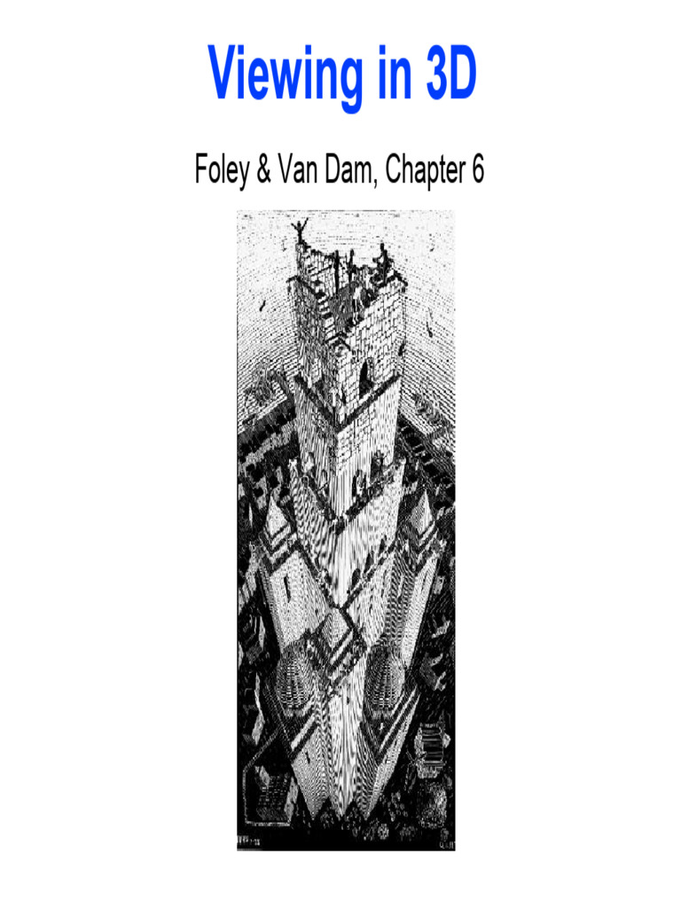 Lecture14a Viewing3d Projections I Pdf Mathematical Objects Technical Drawing